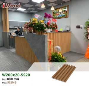 Tấm lam sóng iWood W200x20-5S20-2 ốp quầy bar - iWood.com.vn