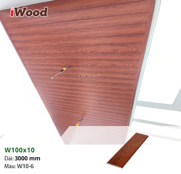 Tấm iWood W100x10-W10-6 ốp trần ban công tại quận 6 - iWood.com.vn