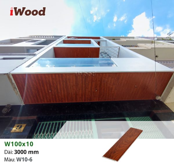 Tấm iWood W100x10-W10-6 ốp trần ban công tại quận 6 - iWood.com.vn