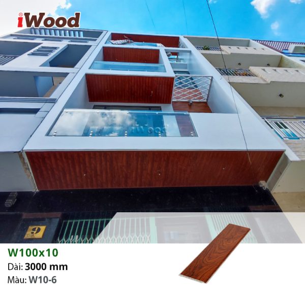 Tấm iWood W100x10-W10-6 ốp trần ban công tại quận 6 - iWood.com.vn