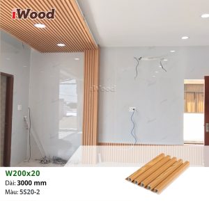 Tấm lam sóng iWood W200x20-5S20-2 ốp trang trí - iWood.com.vn