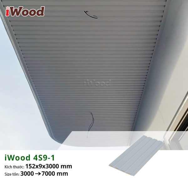 Tấm lam sóng iWood 4S9-1 ốp trần ban công ngoài trời - iWood.com.vn