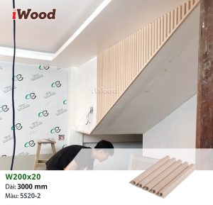 Tấm lam sóng nhựa iWood W200x20-5S20-1 ốp tường tại Trà Vinh - iWood.com.vn