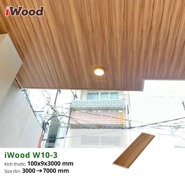 Ốp trang trí trần với tấm ốp iWood W10-3 tại Tiền Giang - iWood.com.vn