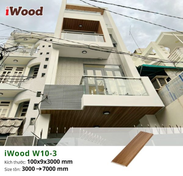 Ốp trang trí trần với tấm ốp iWood W10-3 tại Tiền Giang - iWood.com.vn