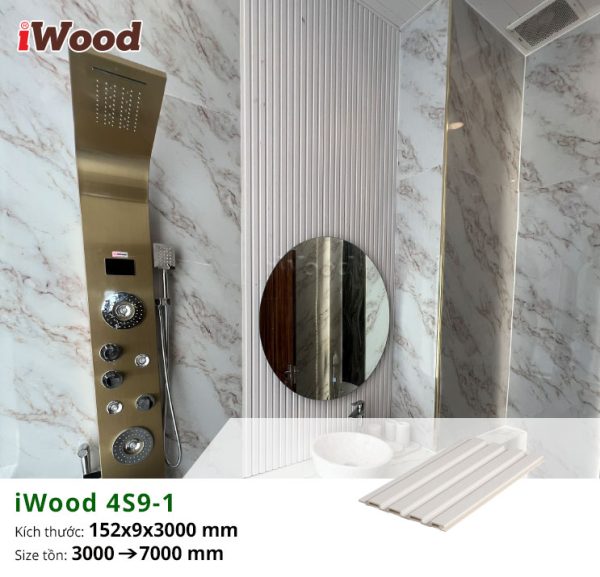 Ốp trang trí tường với tấm ốp lam sóng iWood 4S9-1 - iWood.com.vn