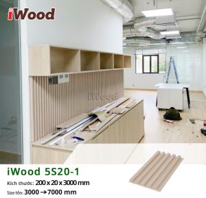 Tấm lam sóng nhựa iWood 5S20-1 ốp vách phòng bếp nội thất HCM - iWood.com.vn