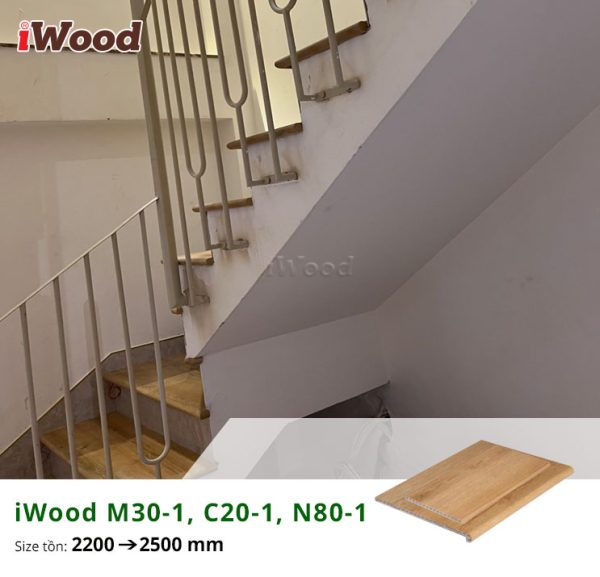 Ốp bậc cầu thang nhựa iWood M30-1, C20-1, N80-1 - iWood.com.vn