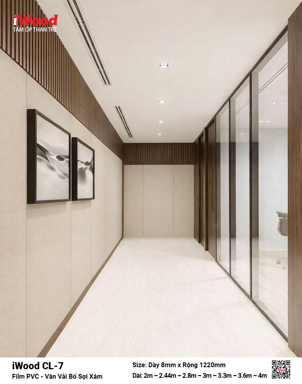 Tấm ốp than tre CL-7 cho vách hành lang - iWood.com.vn