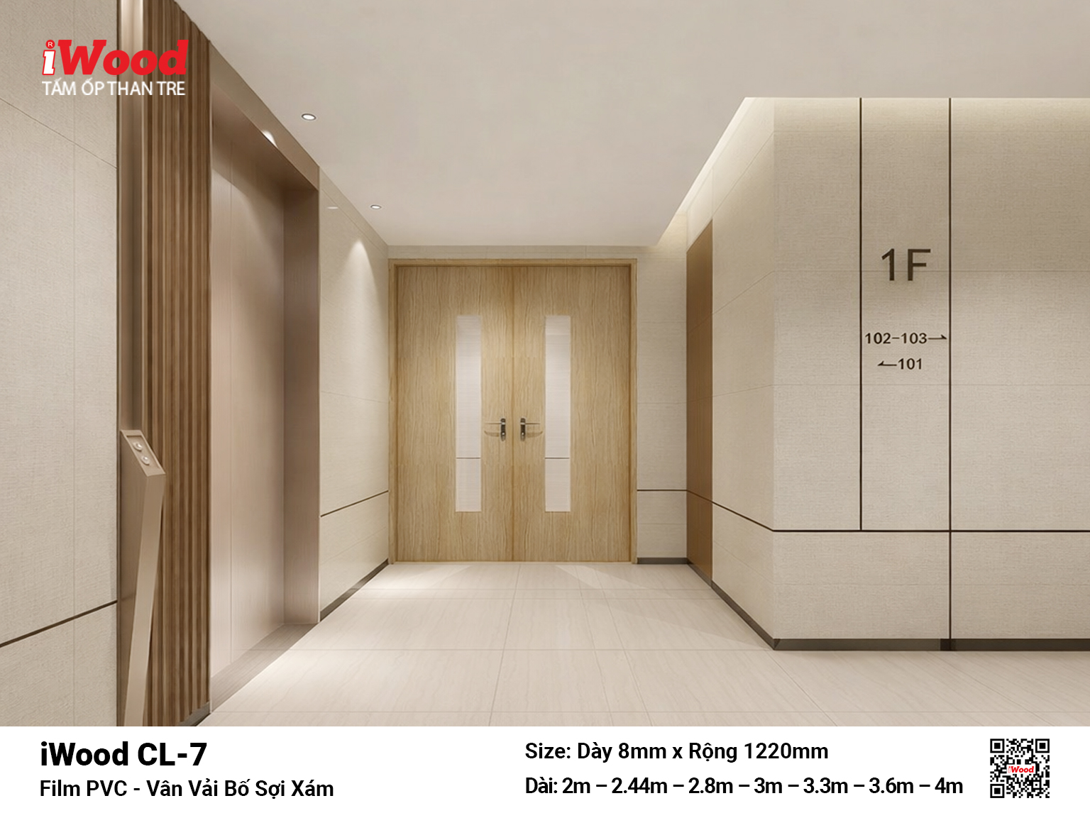 Tấm ốp than tre CL-7 cho vách hành lang - iWood.com.vn