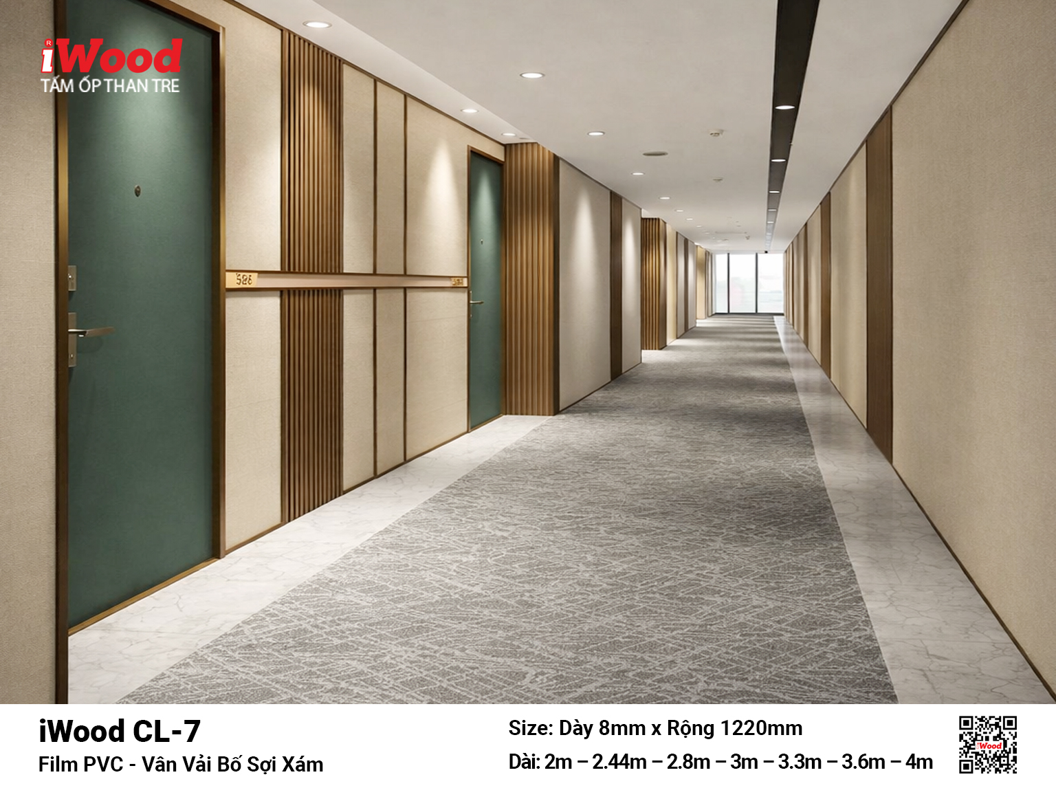 Tấm ốp than tre CL-7 cho vách hành lang - iWood.com.vn